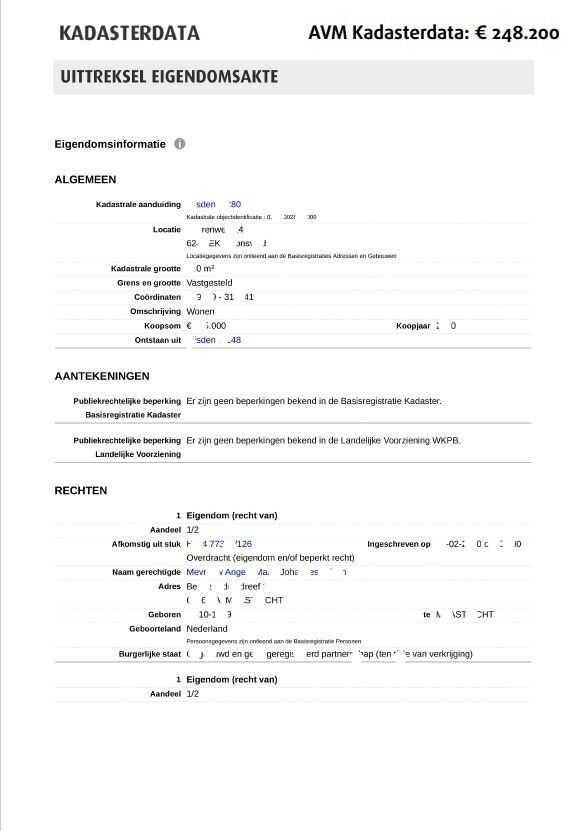 Uittreksel Eigendomsakte nodig? - Kadasterdata